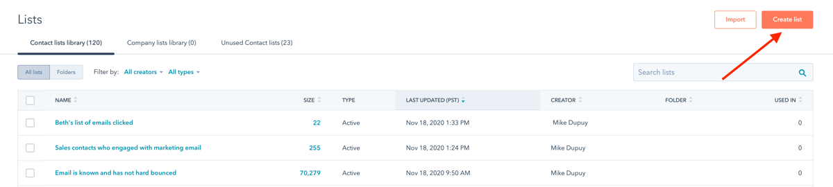 How to segment your database using active lists in HubSpot