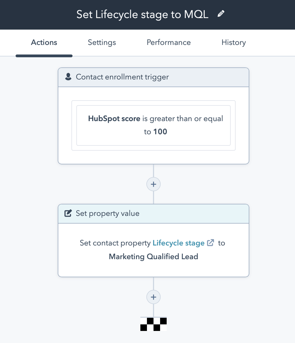 Setting up a simple HubSpot workflow for MQLs