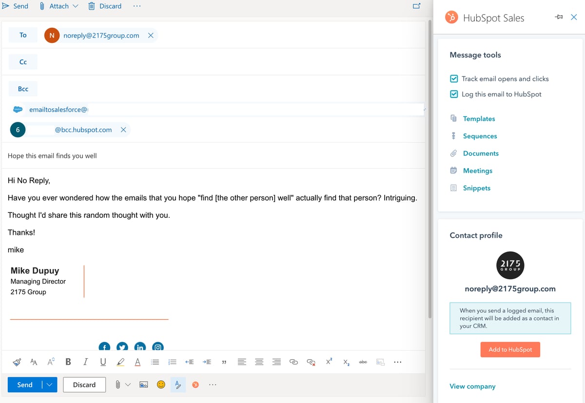 Step-by-step guide to logging emails in both HubSpot and Salesforce